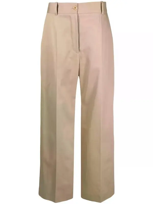 PATOU Camel Brown Cotton Wide-leg Tailored Trousers - Neutrals