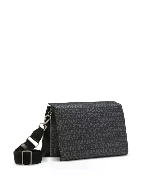 Dolce & Gabbana Logo Print Leather Shoulder Bag
