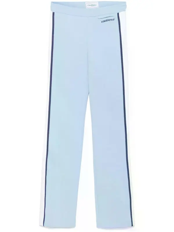 Casablanca Piqué Track Pants With Side Stripe Detailing - Blue