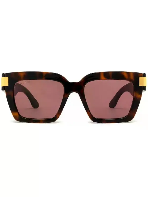 Gucci Interlocking G Square Frame Sunglasses - Brown
