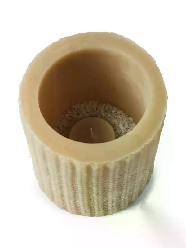 Brunello Cucinelli Small Knit-effect Wax Lantern - Neutrals