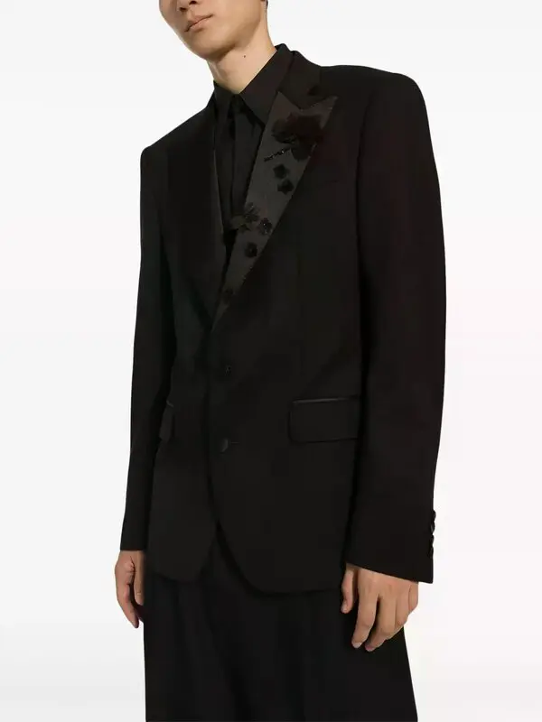 Dolce & Gabbana Floral-appliqué Single-breasted Suit