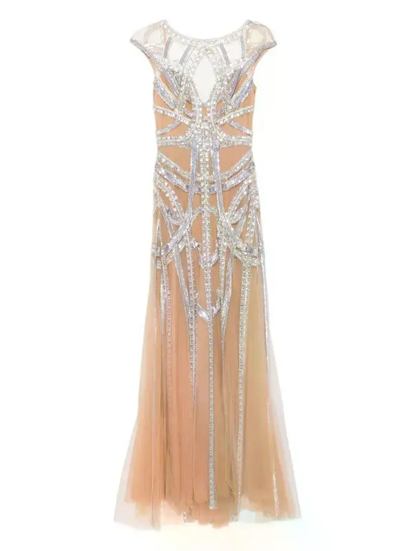 Zuhair Murad Embroidered Flared Gown - Neutrals