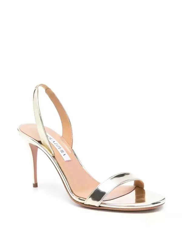 AQUAZZURA So Nude Metallic-effect Slingback Sandals