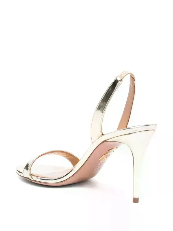 AQUAZZURA So Nude Metallic-effect Slingback Sandals