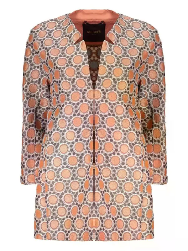MOORER Geometric Pattern Jacket - Grey