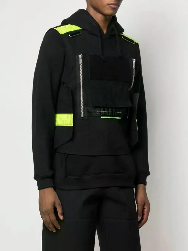SANKUANZ Layered Reflective Detail Hoodie