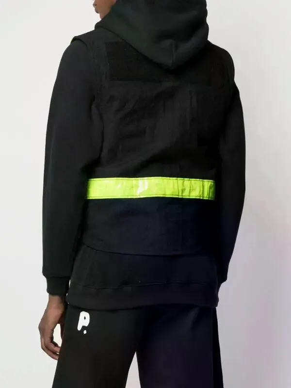 SANKUANZ Layered Reflective Detail Hoodie