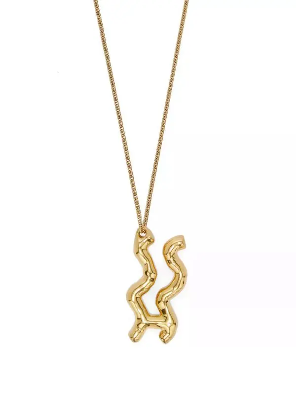 JIL SANDER Tone Zodiac Sign Pendant Necklace - Gold