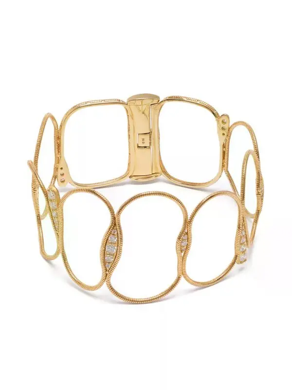 Fernando Jorge 18kt Yellow Diamond Fluid Open Cuff Bracelet - Gold