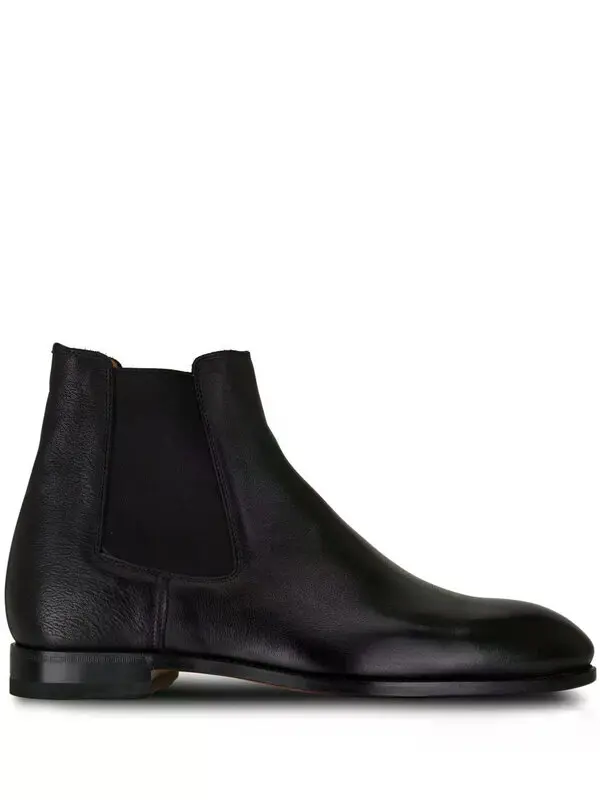 Bontoni Almond Toe Leather Chelsea Boots
