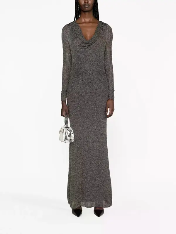 Blumarine Maxi Dress With Cowl Neck