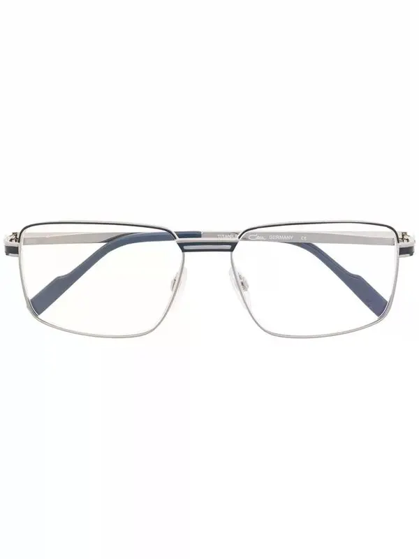 Cazal Rectangular Frame Eyeglasses - Silver