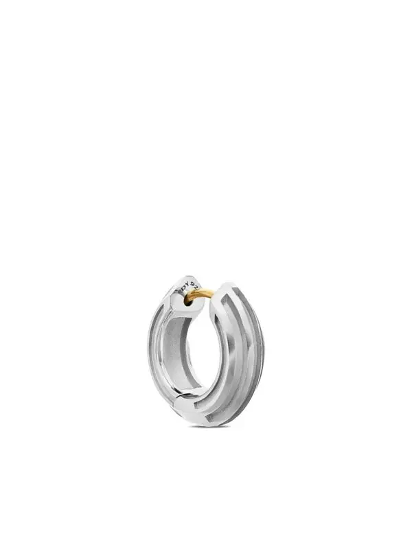 David Yurman Sterling Armory Hoop Earring - Silver