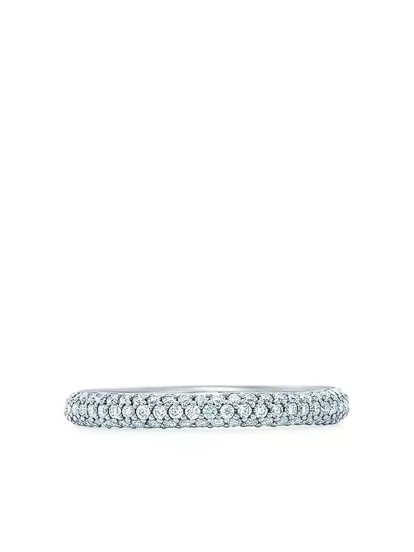 Kwiat 18kt White Gold 3-row Pave Diamond Ring - Silver