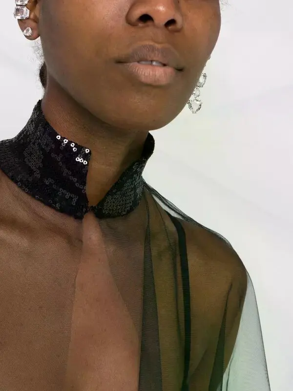 ATU BODY COUTURE Sequin Embellished Sheer Cape Top