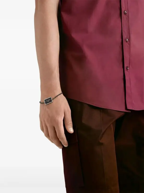 Dolce & Gabbana Logo-plaque Bracelet - Silver