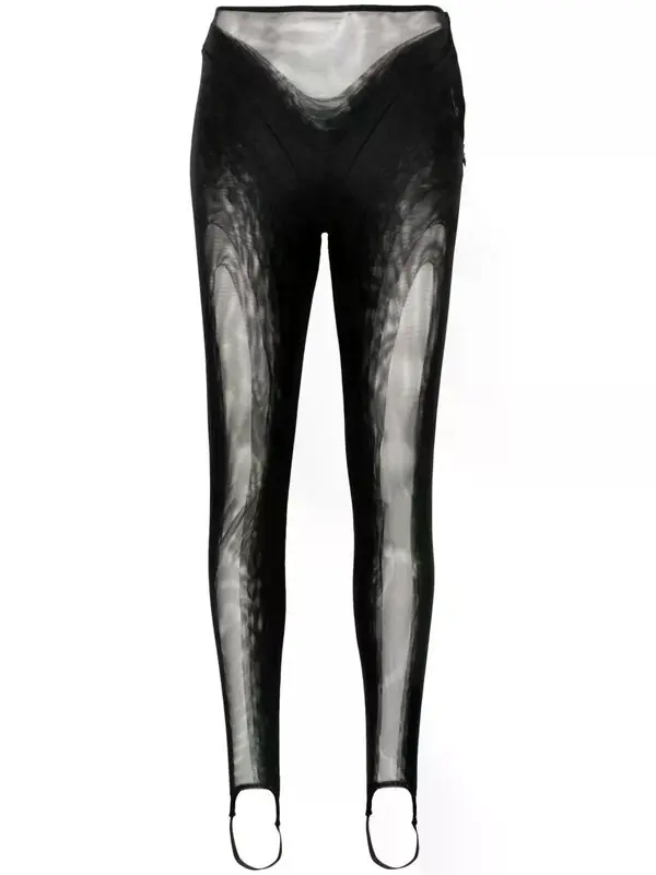 MUGLER Stirrup Mesh Leggings