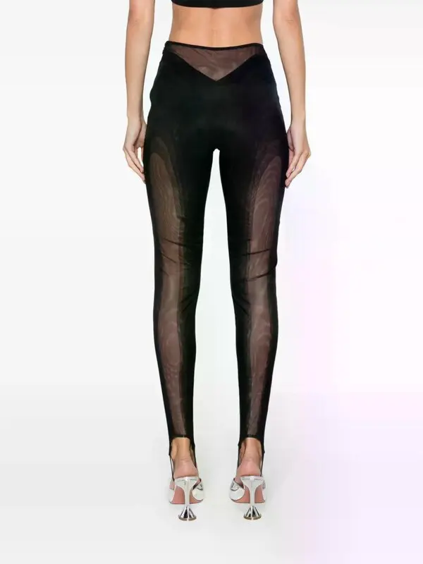 MUGLER Stirrup Mesh Leggings
