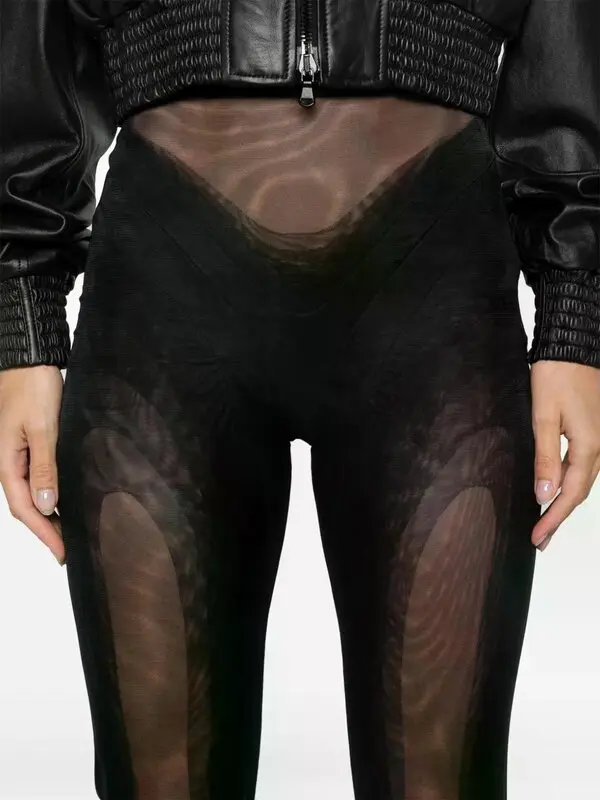 MUGLER Stirrup Mesh Leggings