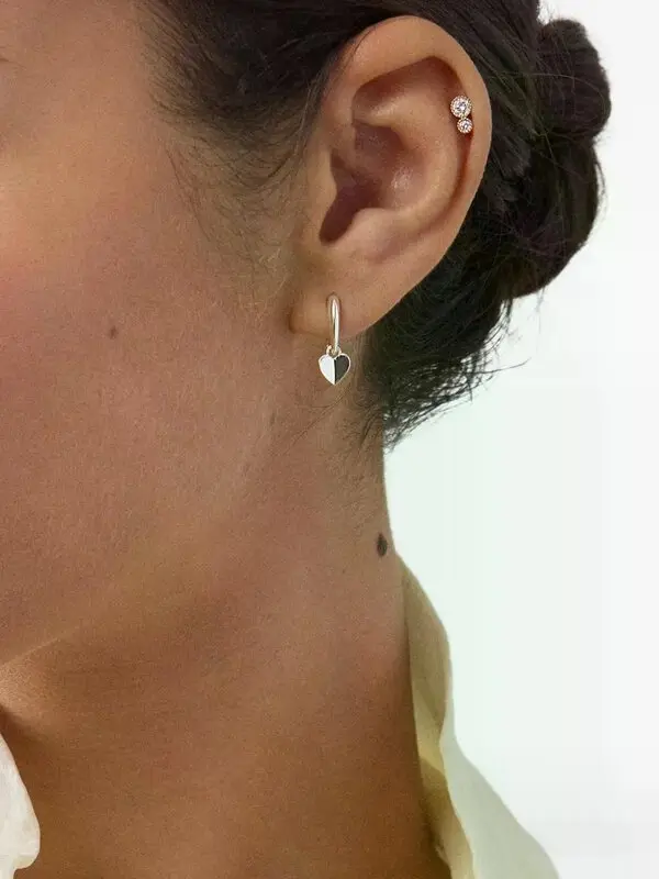 DINNY HALL Folded Heart Hoop Earrings