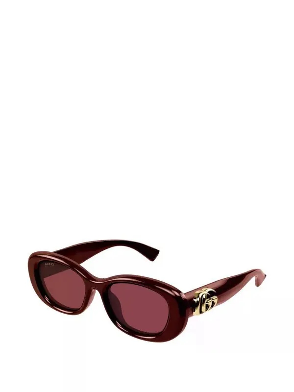 Gucci Oval Frame Sunglasses - Red