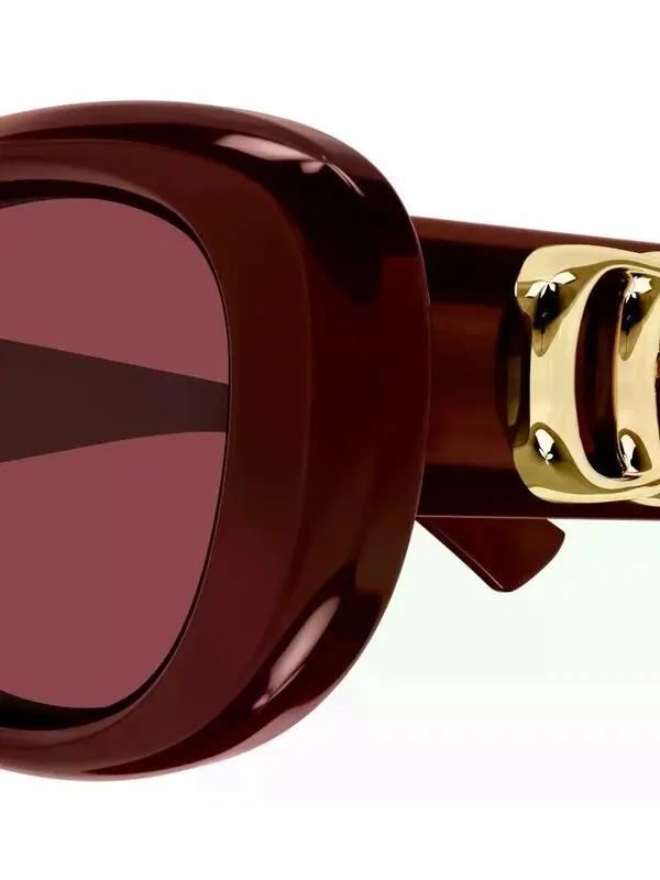 Gucci Oval Frame Sunglasses - Red