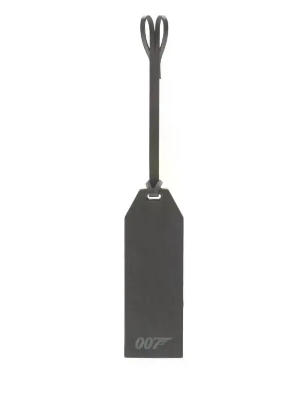Globe Trotter Leather Travel Tag - Grey