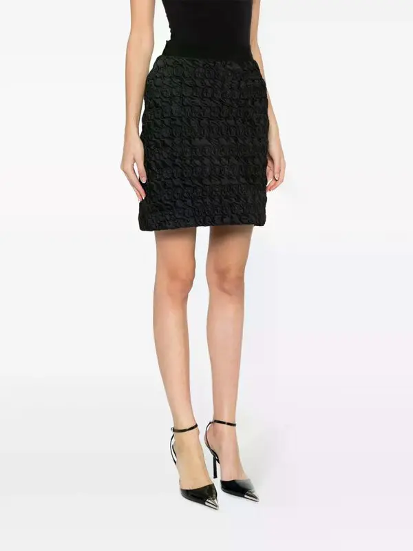 GEMY MAALOUF Embossed High-waist Mini Skirt - Black