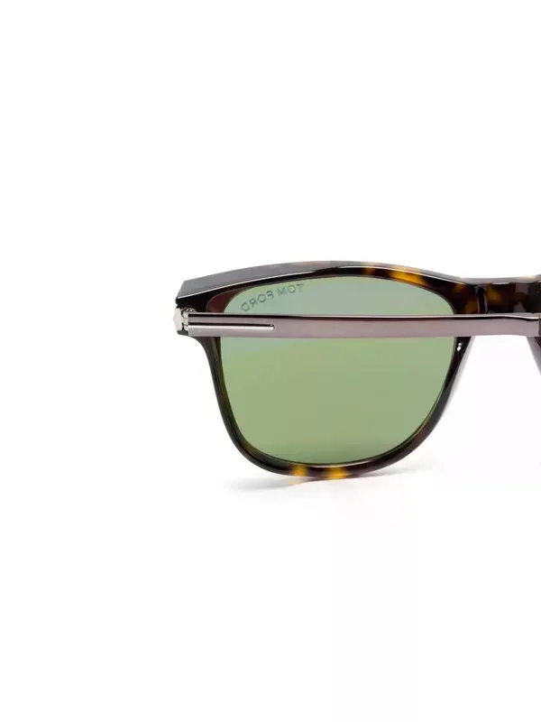 TOM FORD Tortoiseshell Effect Square Frame Sunglasses