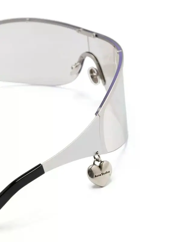Acne Studios Logo-charm Shield-frame Sunglasses