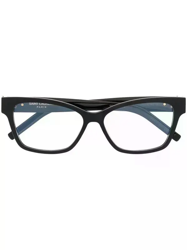 Saint Laurent Engraved-logo Cat Eye Glasses - Black