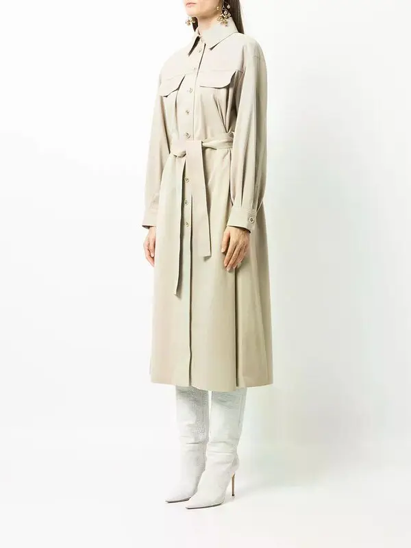 Goen.j Faux-suede Belted Midi Dress