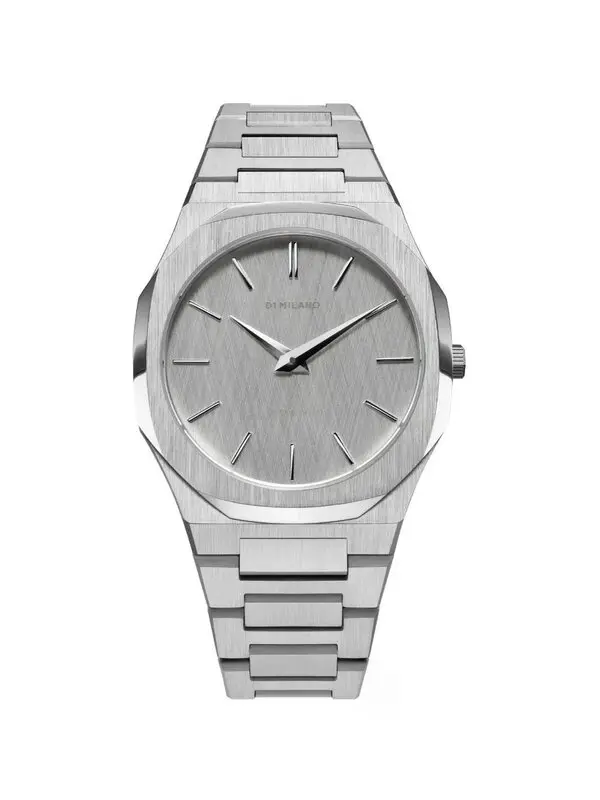 D1 MILANO Ultra Thin Linen 40mm Stainless Steel Watch - Silver