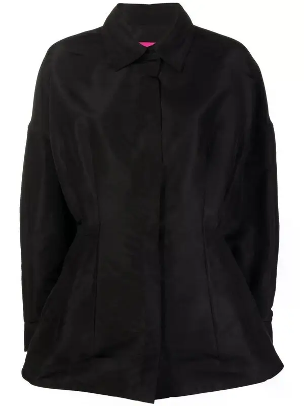 Valentino Garavani Gathered Detail Faille Shirt Jacket