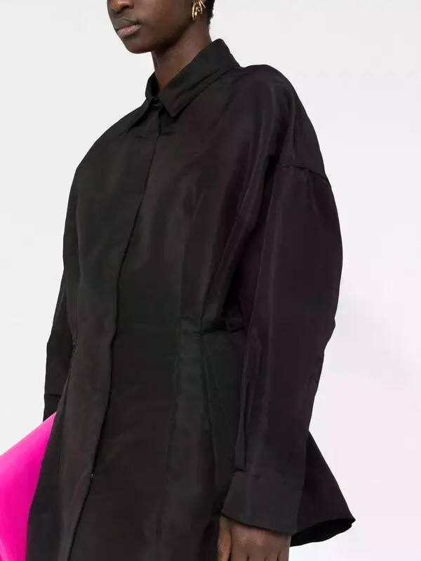 Valentino Garavani Gathered Detail Faille Shirt Jacket