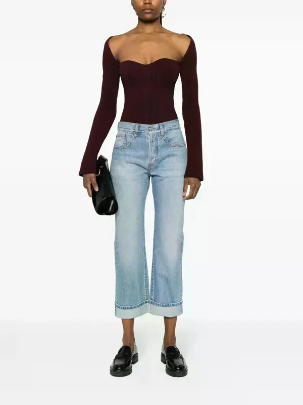 Victoria Beckham Straight Leg Cropped Jeans