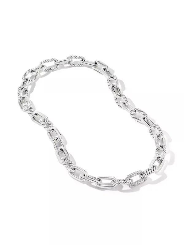 David Yurman Sterling Pavé Diamond Madison Chain Necklace