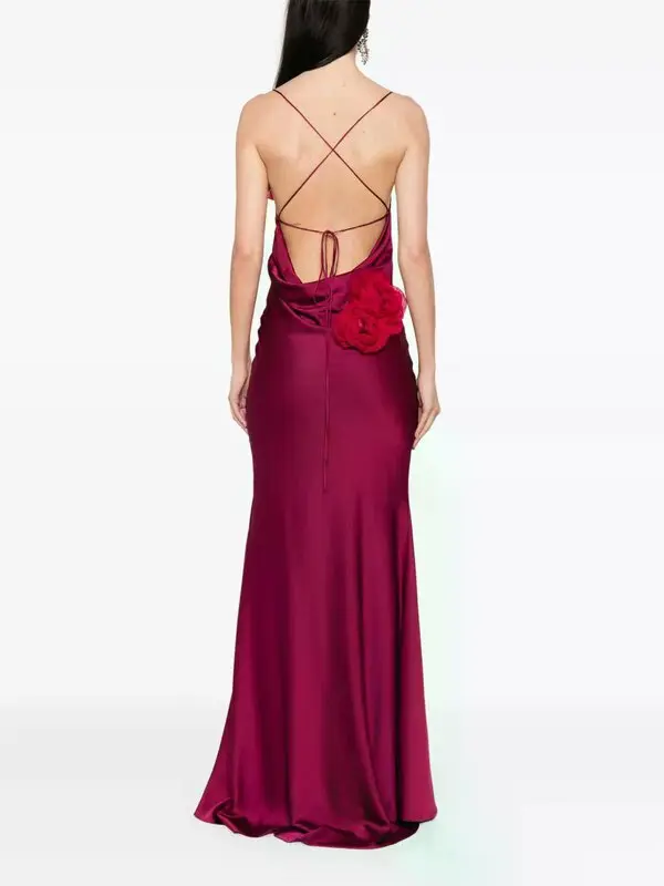 PARLOR Floral-appliqué Maxi Dress
