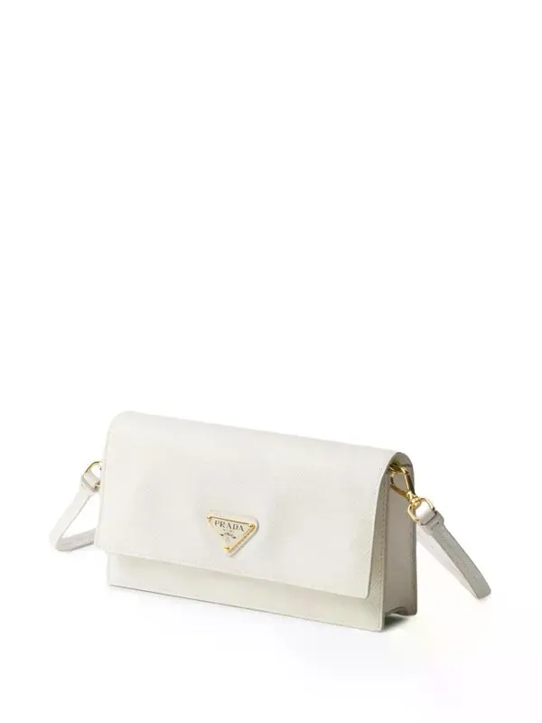 Prada Triangle-logo Leather Mini Bag - White