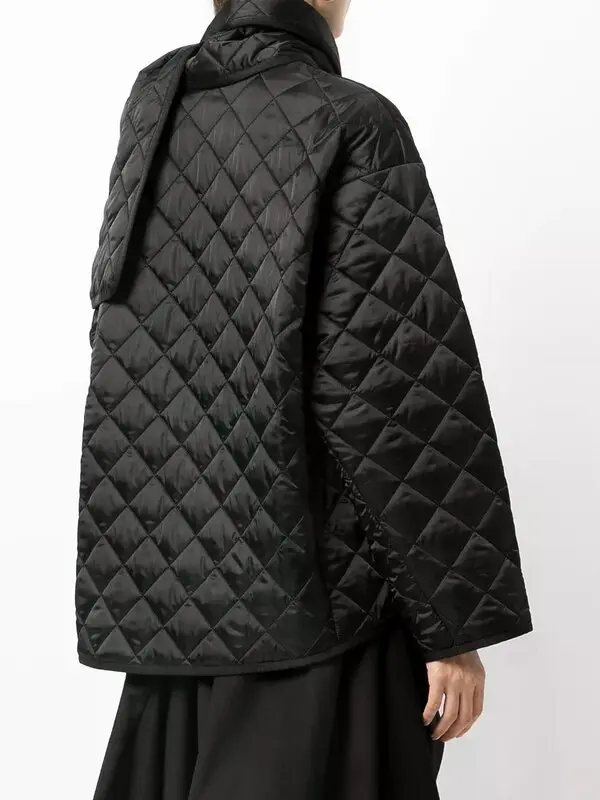 Goen.j Quilted Oversized Jacket With Scarf Detail