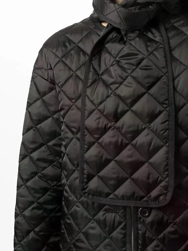 Goen.j Quilted Oversized Jacket With Scarf Detail