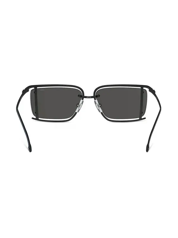 DIESEL® Rectangle Frame Metal Sunglasses