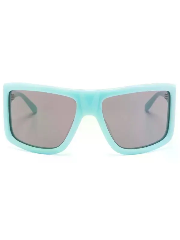 COURREGES Engraved-logo Square-frame Sunglasses - Blue