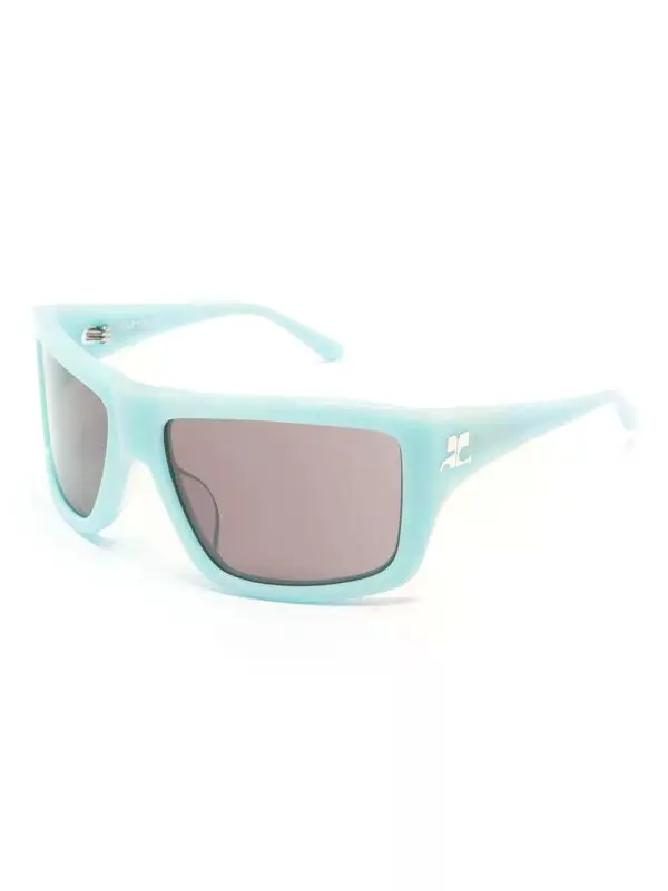 COURREGES Engraved-logo Square-frame Sunglasses