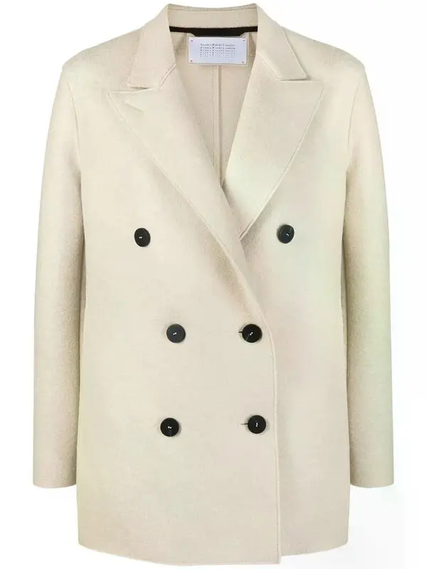 Harris Wharf London Peak Lapels Double-breasted Blazer - Neutrals