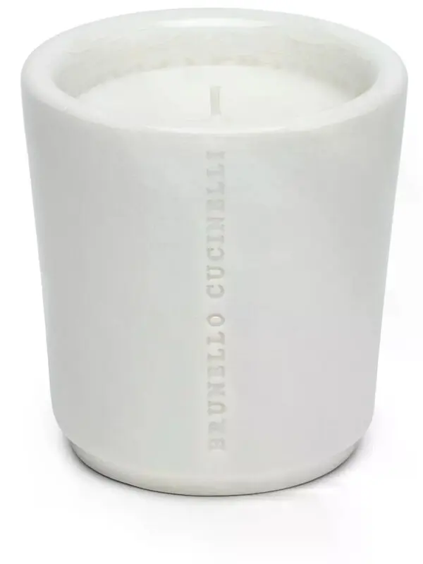 Brunello Cucinelli Logo-embossed Wax Candle - White