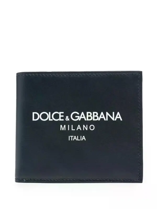 Dolce & Gabbana Embossed-logo Leather Wallet - Blue
