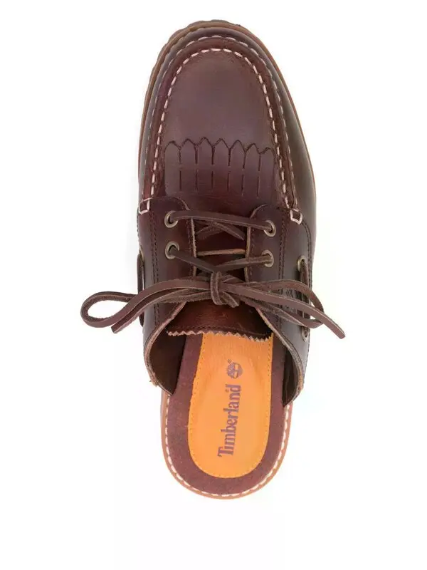 Timberland Noreen Mules With Fringe Detailing And Lace-up Fastening - Red