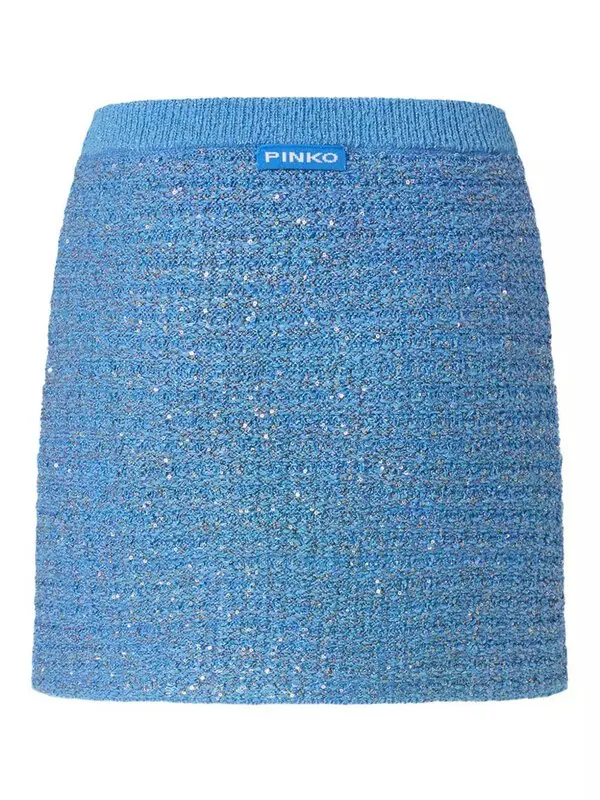 Pinko Tweed Mini Skirt - Blue